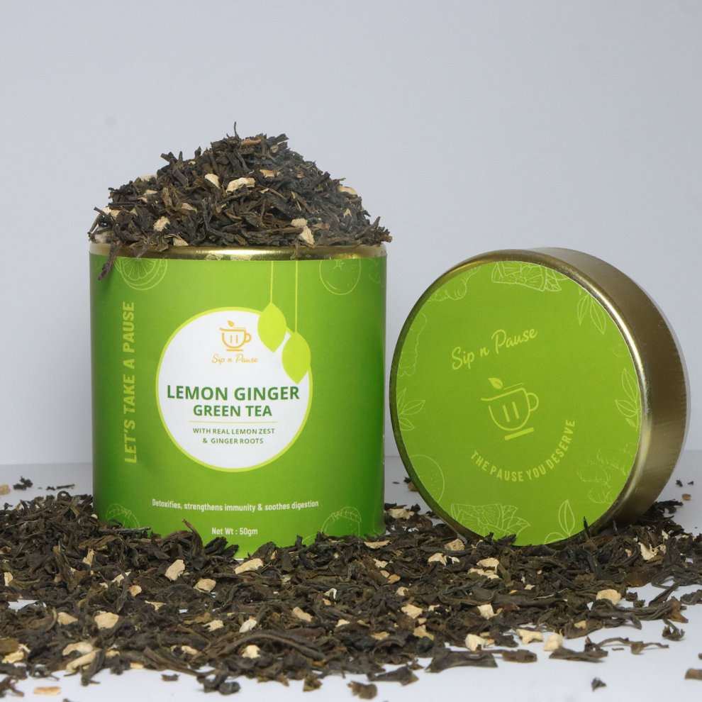 Lemon Ginger Green Tea for Immunity & Detox | Sip n Pause
